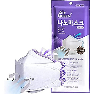 [30 Pack] Air-Queen Nano-Mask | White | Nanofiber Filter | Ultra Thin | 3-Layer Face Mask for Adults | Individually Packed (30 Pack, White)