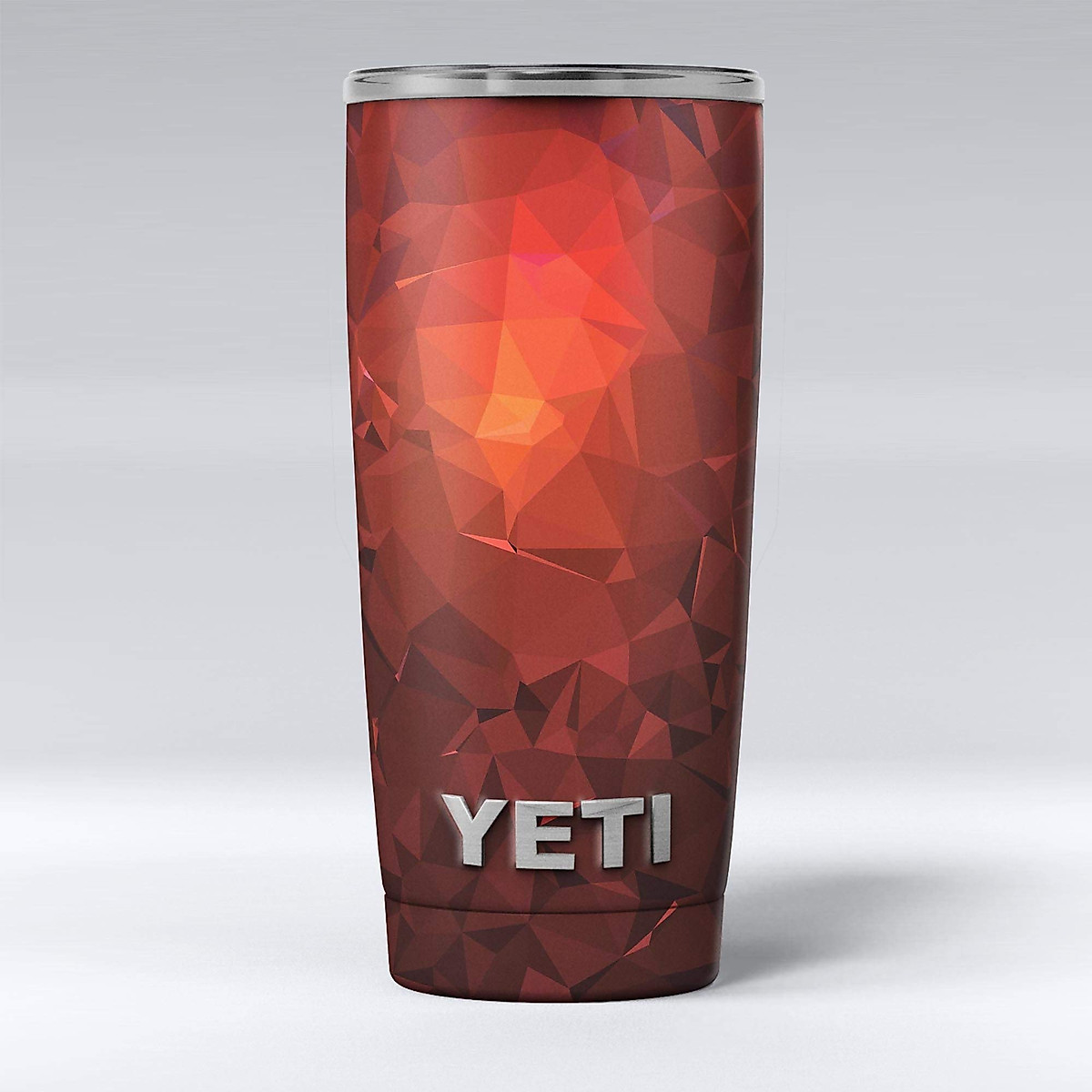 Design Skinz Red Orange Geometric V13 - Skin Decal Vinyl Wrap Kit Compatible with The Yeti Rambler Cooler Tumbler Cups