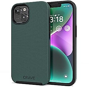 Crave Dual Guard for iPhone 14, Shockproof Protection Dual Layer Case for Apple iPhone 14 (6.1") - Forest Green