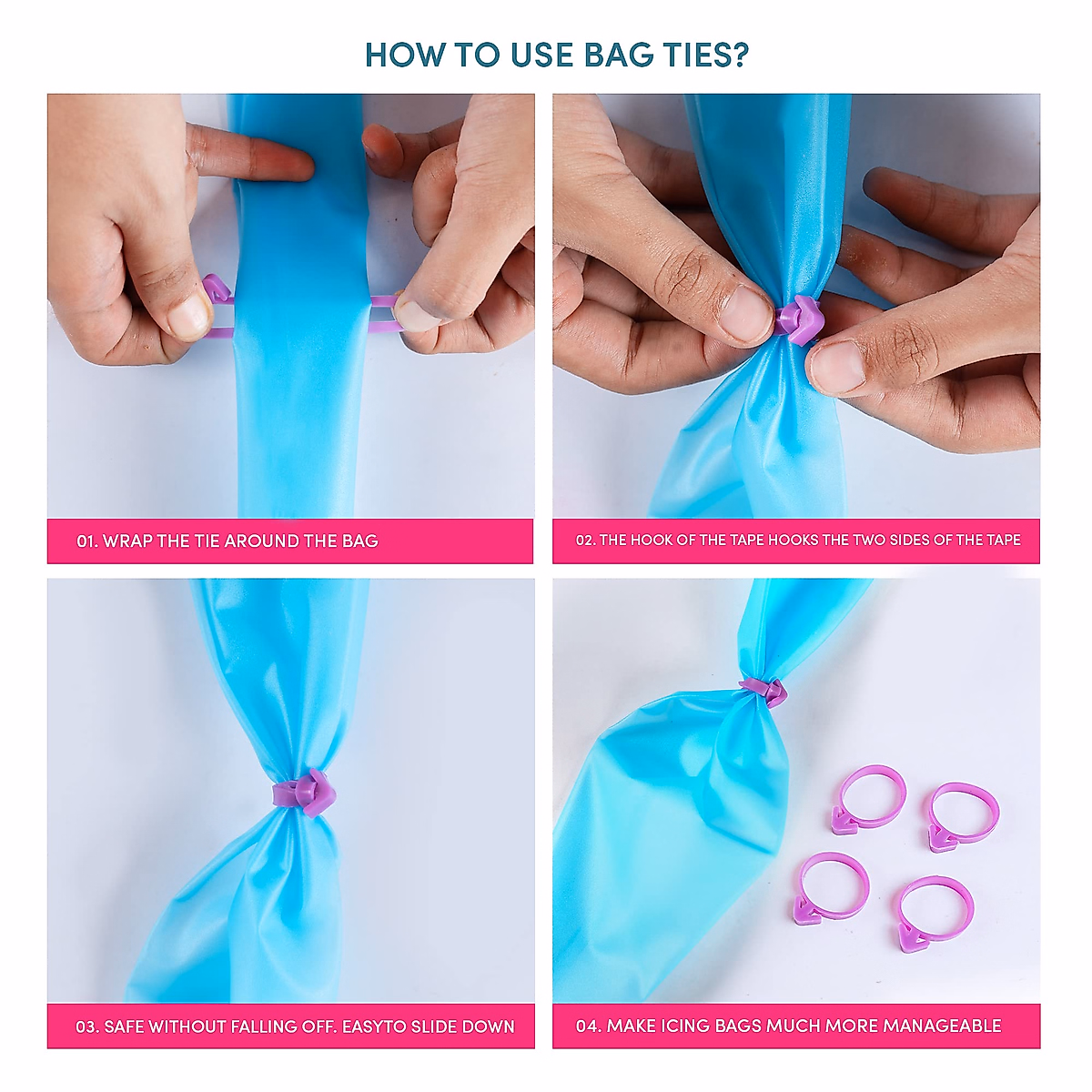 Riccle Reusable Silicone Piping Set - 27 Pcs Cake Decorating Kit With 6 Pastry Bags, Couplers, Frosting Tips, Bag Ties & Cake Scrapers