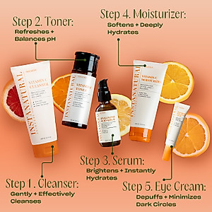 InstaNatural Hyaluronic Acid Eye Gel Cream, Hydrating Under Eye Cream for Women & Men, Decreases Puffiness, Dark Circles and Wrinkles, with Vitamin C, Caffeine, Squalane & Peptides, 0.5 Fl Oz