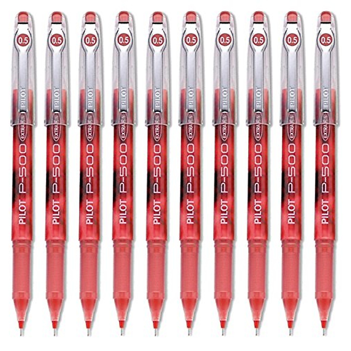 Pilot Precise P-500 Gel Rolling Ball Pen, Extra Fine 10 Pens (Red)