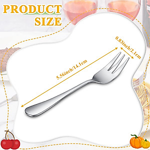 24 Pcs Oyster Fork Appetizer Seafood Forks Portable Stainless Steel 3 Prong Fruit Forks Small Cocktail Salad Dessert Forks for Tasting Crab Escargot Kids Party Travel, 5.5 Inch Silver