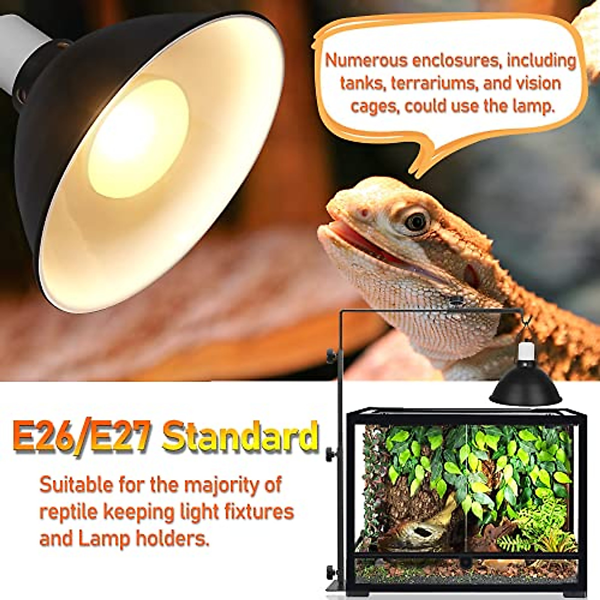 NEPTONION Reptile Heat Lamp 75W UV Heat Light Bulb, Basking Daylight Spot Bulb for Lizard, Tortoise, Bearded Dragon (E26,110V)