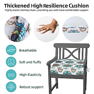 PRIMEPATIO Outdoor Chair Cushions Waterproof, Patio Cushions for Outdoor Furniture, Outdoor Cushions with Ties, Patio Chair Cushions Set of 2