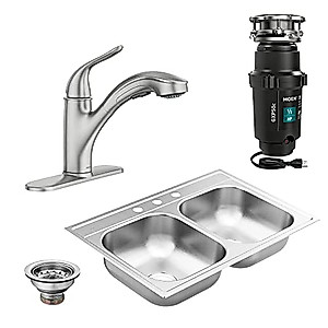 Moen 22036 3-1/2 Inch Kitchen Sink Stainless Steel Basket Strainer with Drain Assembly, Stainless