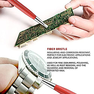 Pixiss Scratch Brush Pen Set with Replacement Tips, Fiberglass, Steel, Brass, Nylon, 5-inches Pen Style Prep Sanding Brush 4-Pack for Corrosion, Rust, Jewelry, Circuit Boards and Auto Body Work