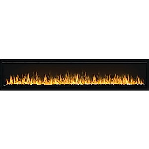 Napoleon Alluravision Slimline 60 Wall Mount Electric Fireplace - Multi-Color Flames with Large Crystal Cubes and Natural Looking Driftwood Logs - with Remote Control - NEFL60CHS-1