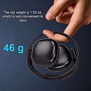 CHUYI Behind The Head Headphones, Bluetooth Wireless On-Ear Earphones, Foldable Lightweight Wireless Stereo Neckband Around Head Headset with Built-in Mic for Sports, 23Hrs Music Time (Black)