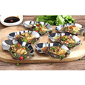 Premium Reusable Stainless Steel Oyster Shells, Set of 12, Great for Make Oysters Rockefeller/Baked Clams/Scallop/Seafood of all Kind (12 pieces per pack)