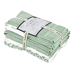 Modern Threads Trefoil Filigree 6-Piece Reversible Yarn Dyed Jacquard Towel Set - Bath Towels, Hand Towels, & Washcloths - Super Absorbent & Quick Dry - 100% Combed Cotton