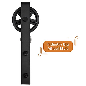 DOEWORKS 5 FT Sliding Barn Door Hardware Kit with Handle, Single 30" Wide Wood Door Hardware Closet Track Kit Set, DIY Barn Door