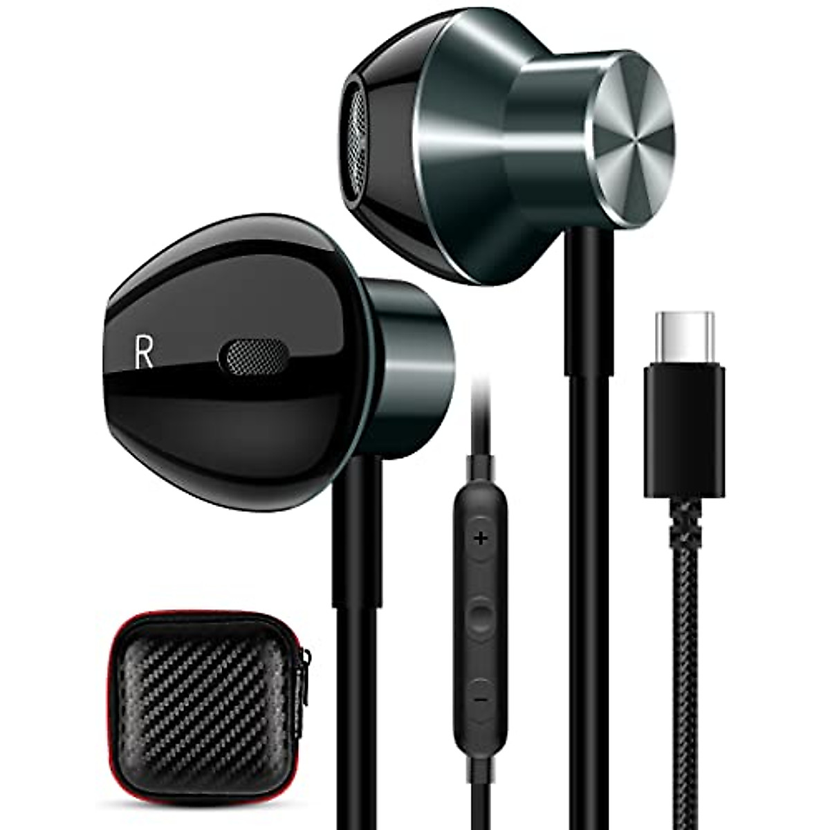 TITACUTE USB C Headphone Wired Earphone in-Ear Magnetic Earbud for Samsung A53 S22 S21 S20 FE Galaxy Z Flip Fold Noise Headset with Microphone iPad Pro Air Google Pixel 6 7 OnePlus, TITACUTE0476