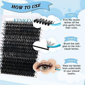 300 Pcs Lash Clusters Individual Lashes 30D+40D+50D Cluster Lashes C Curl 14-20 Mix Length Eyelash Clusters DIY Lash Extension at Home Easy to Apply Natural Volume Look(30D+40D+50D, C-14-20mix)
