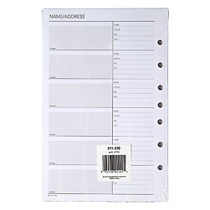 AT-A-GLANCE Day Runner Telephone and Address Pages, Refill, Loose-Leaf, Undated, for Planner, 5-1/2" x 8-1/2", Size 4, 32 Sheets/Pack (011-230)