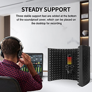 Aokeo Professional Studio Recording Microphone Isolation Shield,Suitable for Blue Yeti and Any Condenser Microphone Recording Equipment（AO-403）