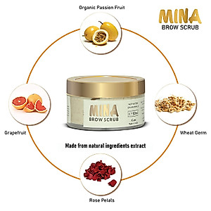 MINA Brow Scrub | For Long-Lasting Henna Or Tint | Natural Extracts Gently Exfoliate The Skin | Prepare The Area For Henna Or Tint 50ml