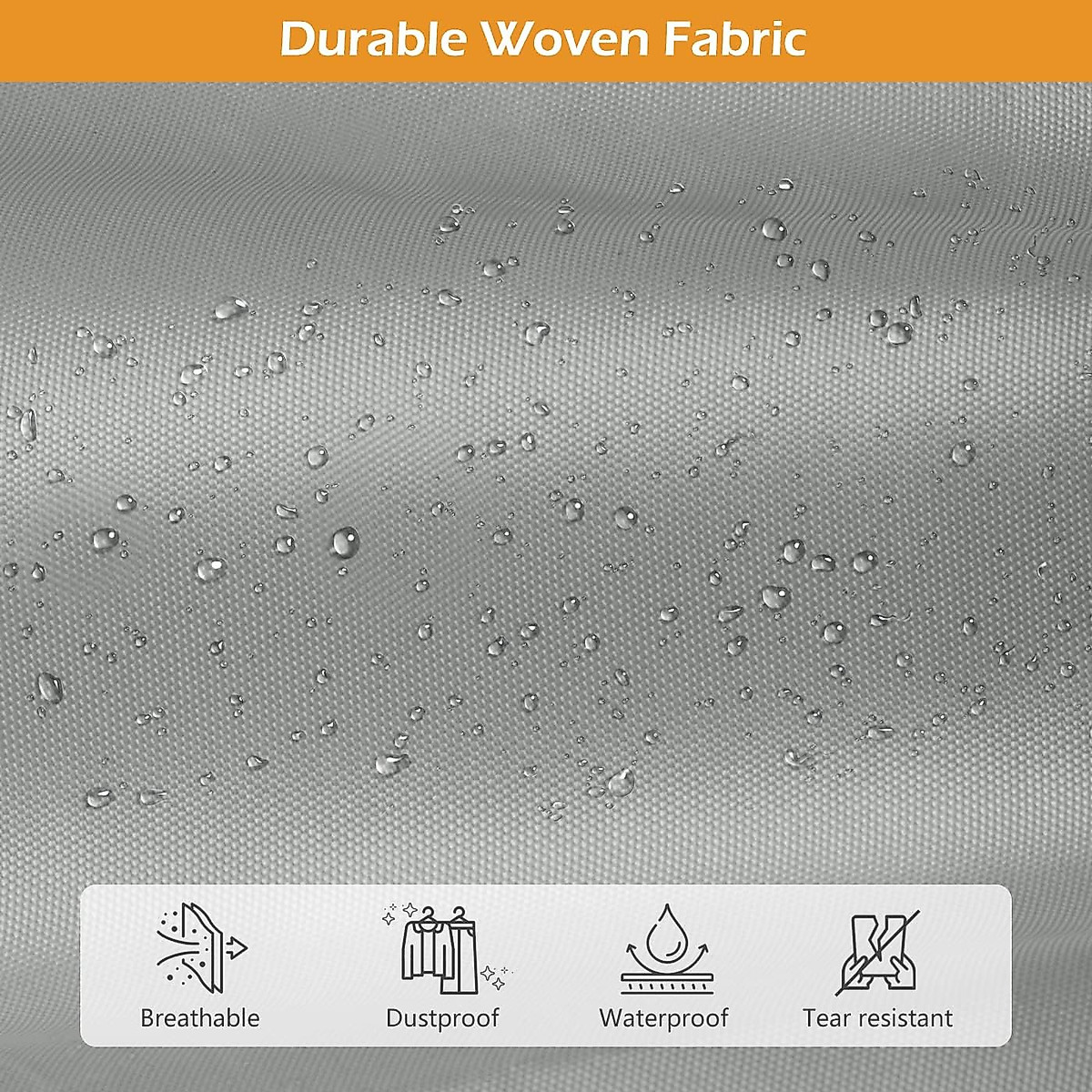 MISSLO 65" Long Garment Bags for Travel Dress Bags Wedding Dress Cover Waterproof Clothing Bags Storage Traveling Clothes Protector for Closet Wardrobe Bags 2 Packs for Gowns, Tuxedos, Coats, Gray