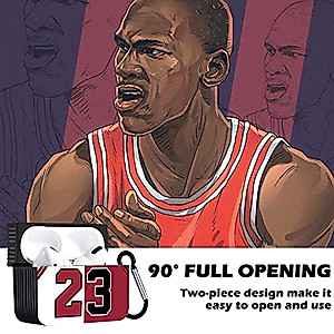 Basketball Case for Airpods Pro 2nd Generation 2022 Cover with Hiking Keychain for Sports Fans Boys Girls Kids Teen Cool Design Square Silicone Case Compatible with Airpod Pro 2