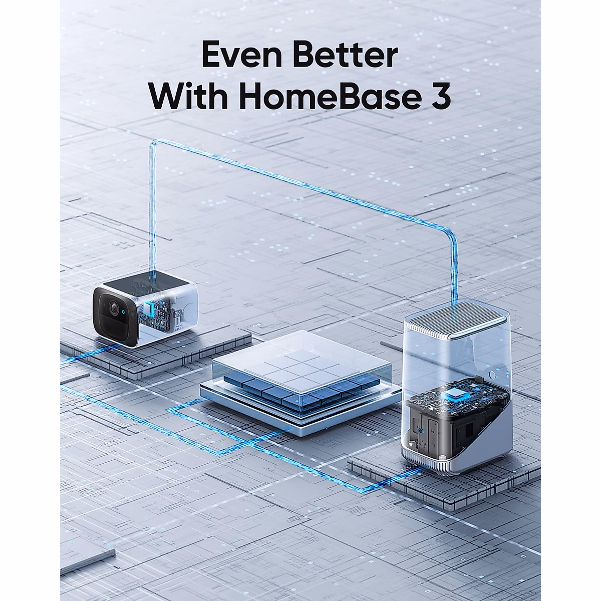 eufy Security SoloCam S220, Solar Security Camera, Wireless Outdoor Camera, Continuous Power, 2K Resolution, Wireless, 2.4 GHz Wi-Fi, No Monthly Fee, HomeBase 3 Compatible