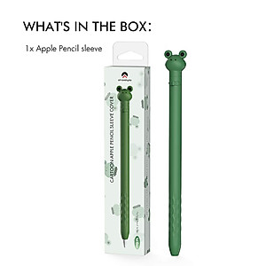 AhaStyle Case for Apple Pencil 1st Gen, Cute Cartoon Soft Silicone Sleeve Cover Accessories Compatible with Apple Pencil 1st Generation(Green Frog)