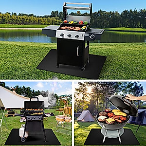 Hipiere Under Grill Mat - 48 x 30 inch Grill Mat & Fire Pit Mat | Grill Mats for Outdoor Grill Deck Protector | Durable Grill Mat for Deck & Fireplace Mat Fireproof | Oil-Proof & Easy to Clean