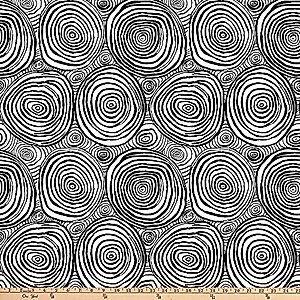 Kaffe Fassett Collective for FreeSpirit Onion Rings Black, Fabric by the Yard