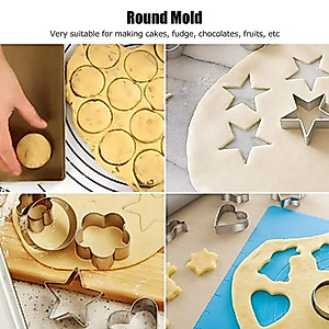 5 Set Cookie Cutters Set, Stainless Steel Pastry Fruit DIY Mold Star Roundcookie Cutters Set for Kitchen Baking Mold Tool