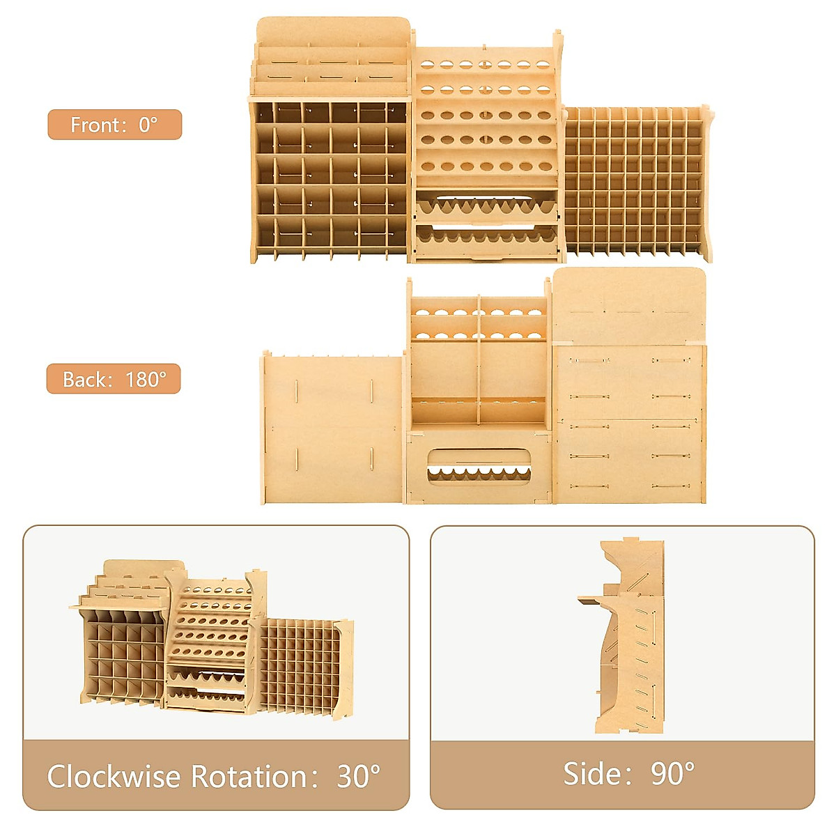 Bucasso Plastic Modeling Tool Storage Large Capacity Paint Combination Rack MDF Material Paint Box Holds 211 Paint DIY Tinting Ink Bottle Durable, Suitable for Tamiya/Mr.Hobby/Vallejo/Citadel GK PS
