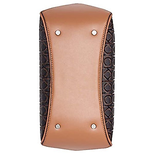 Calvin Klein Charlie Triple Compartment Dome Satchel, Brown/Khaki/Caramel