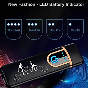 Electric Lighter, Smart Electronic Lighter, USB Rechargeable Lighter Windproof Flameless Lighter Plasma Lighter for Fire,BBQs,Fireworks,Candle,Camping - Outdoors Indoors (Dragon Pattern)