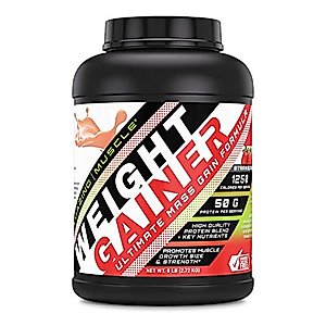 Amazing Muscle - Whey Protein Gainer - 6 Lb - Supports Lean Muscle Growth & Workout Recovery (Strawberry)