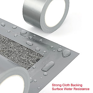 XUXU 2 Pack Duct Tape Heavy Duty Waterproof Silver Duct Tape, Strong Adhesive Duct Tape Bulk for Indoor Outdoor Repairs Tear by Hand, 40 Yards x 2 Inch Total