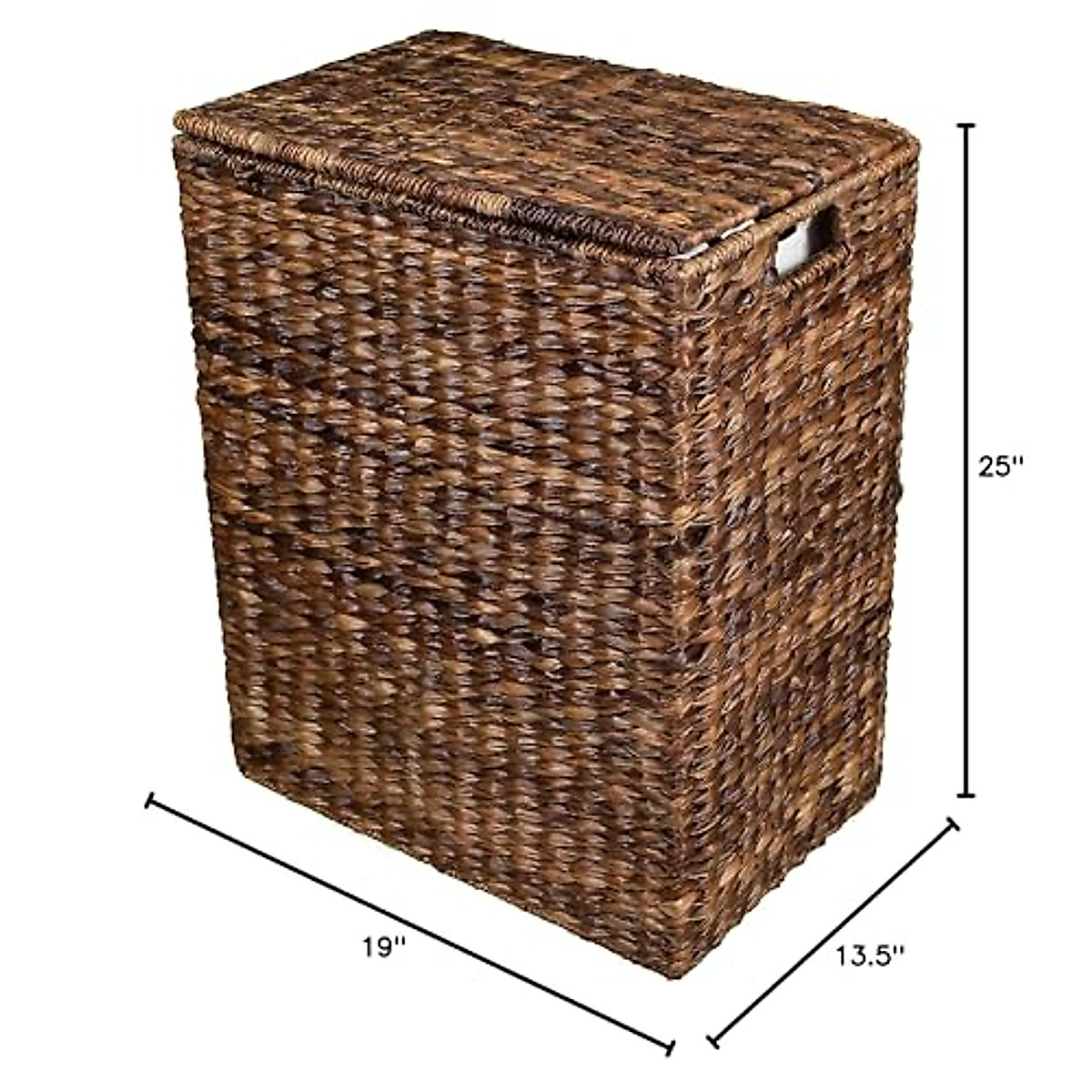 BirdRock Home Abaca Laundry Hamper - Hand Woven - Removable Canvas Laundry Bag