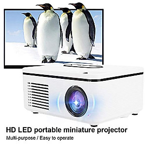 Portable Projectors,HD 1080P Supported 400 Lm LED WiFi Video Projector Home Theater with 100 Inch Projection Size and 1000: 1 Contrast Support USB, HDMI, AV Interface for Desktop / DVD (White)