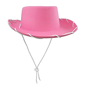 Nicky Bigs Novelties Western Sheriff Costume Hat - 1950's Style Kids Ranch Hat Wide Brim - Boys & Girls Cowgirl or Cowboy Hats, Brown, One Size