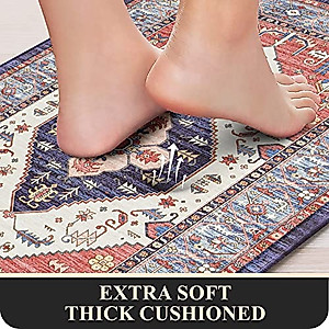 Pauwer Anti Fatigue Kitchen Mats for Floor 2 Piece Set, Cushioned Memory Foam Kitchen Rug, Non Slip Kitchen Runner Rug Carpet, Waterproof Kitchen Sink Area Rug Comfort Standing Mat for Kitchen Laundry