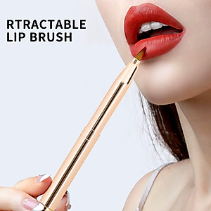 Unaone [2 Pack] Lip Brush for Lipstick, Retractable Lip Brushes, Dual-ended Makeup Brush for Lipstick Lip Gloss, Include Lid