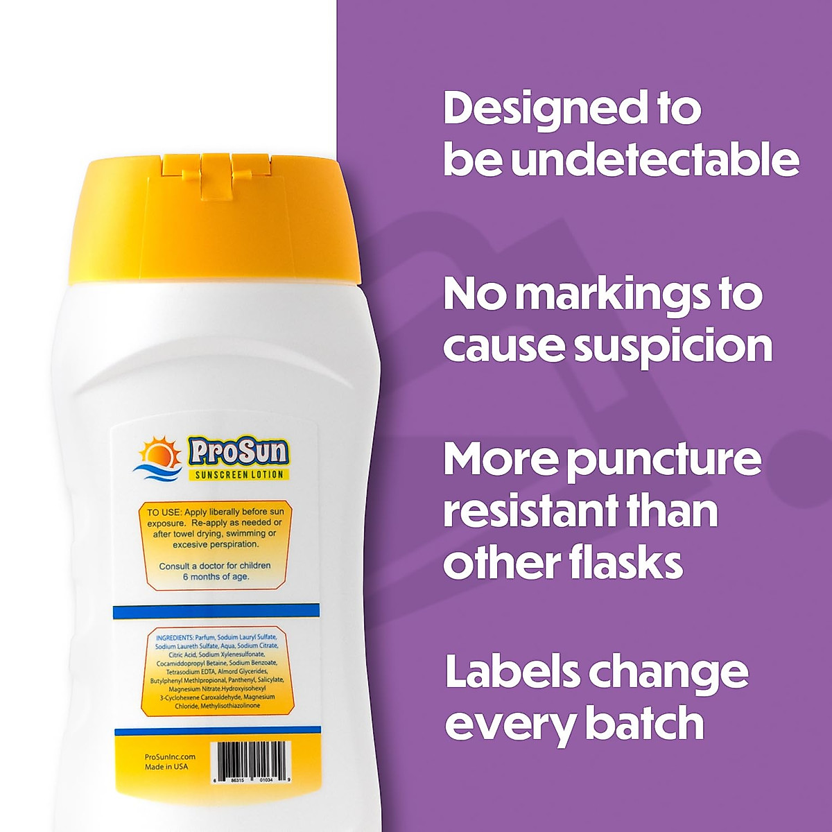 Hidden Sunscreen Flask By Smuggle Mug | Dispenses Sunblock | Disguised Container for Liquor | Secret Bottle to Hide Booze | Cruise Travel Containers | Flasks For Smuggling Rum Or Beverages