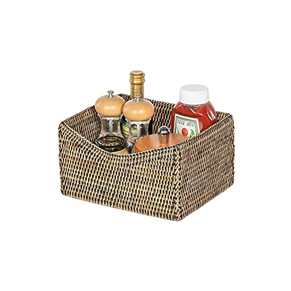 La Jolla Organizing & Shelf Basket, Black-Wash