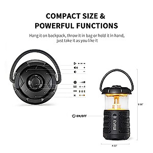MIFA Portable Bluetooth Speakers, Loud Wireless Bluetooth Speaker IPX7 Waterproof with TWS, 38hrs Playtime, BT5.3, TF Card Slot for Camping, Travel and Jobsite, Black