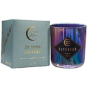 Auric Moon | Golden Oud + Juniper Scented Luxury Soy Coconut Candle for Women | Slow 70+ Hour Burn | Wood Crackling Wicks | 12 Oz Premium Glass | Hand-Poured in California