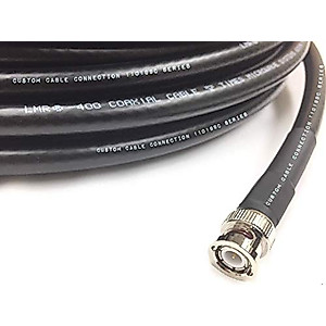 Custom Cable Connection 10 Foot BNC Male to BNC Male LMR400 Times Microwave 50 Ohm Coax Low Loss Antenna Cable for Ham Radio, WLAN, CB Radio and WiFi Antenna Feeders