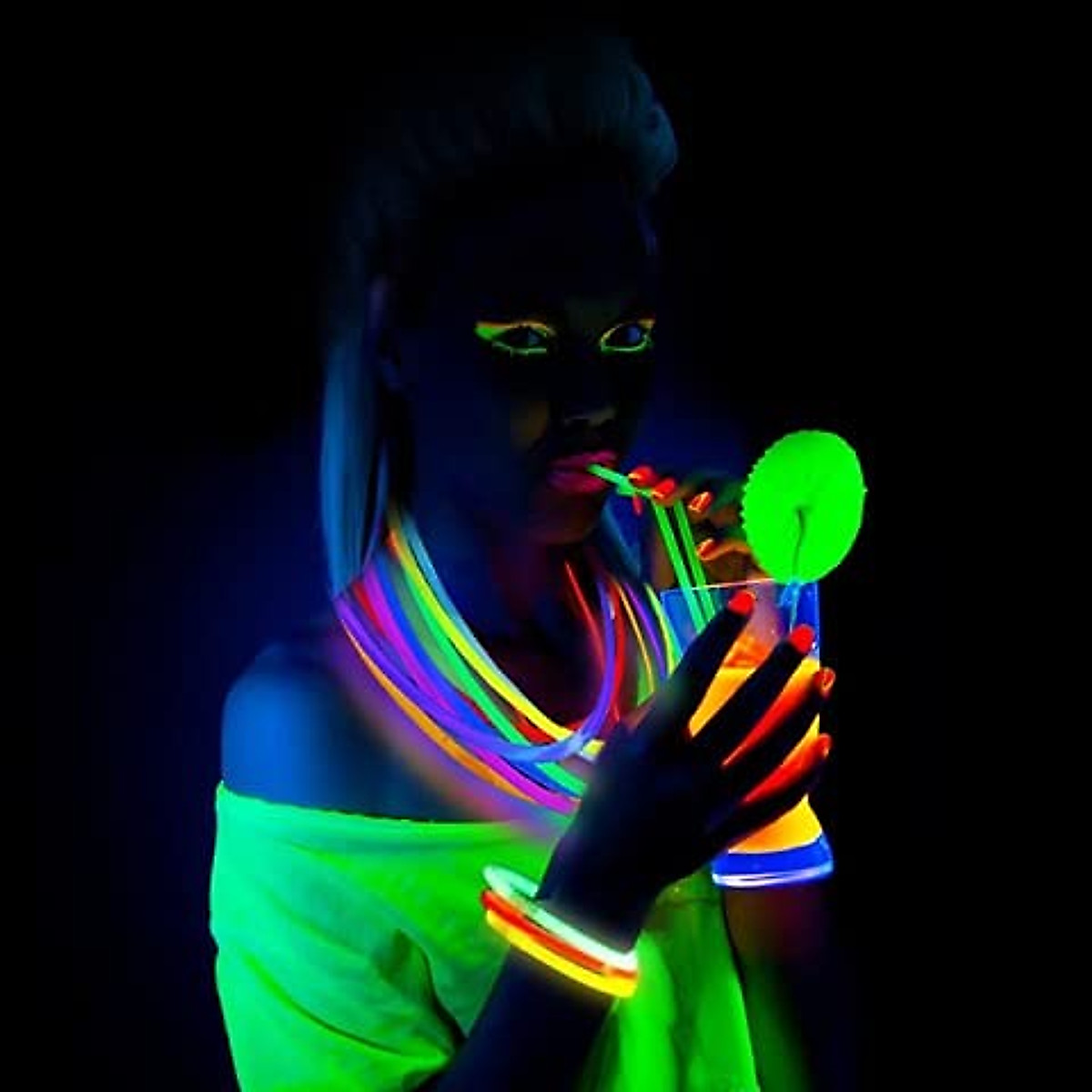 Glow Sticks Bulk -205-Pcs- Glow in The Dark Eye Glasses Kit/Party Supplies tri Bracelets- Necklaces & More-12 Hours Glow Party Pack for Kids- Party Favors for kids 8-12