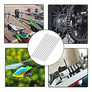 10pcs 1mm x 300mm 304 Stainless Steel Rods, Metal Solid Round Shaft Rods Lathe Bar Stock for DIY Crafts Model Car Helicopter Airplane