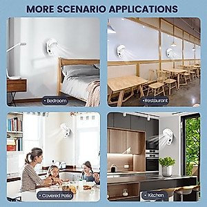Simple Deluxe 8 inch Wall Mount Fan, 3 Speeds & 3 Modes, 15 Hours Timer, 60° Oscillating Circulating Fan, with Remote Control