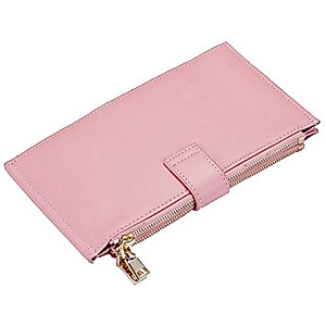 Travelambo Womens Wallet RFID Blocking Bifold Multi Card Case Wallet with Zipper Pocket Crosshatch (Pink Sakura 2191)