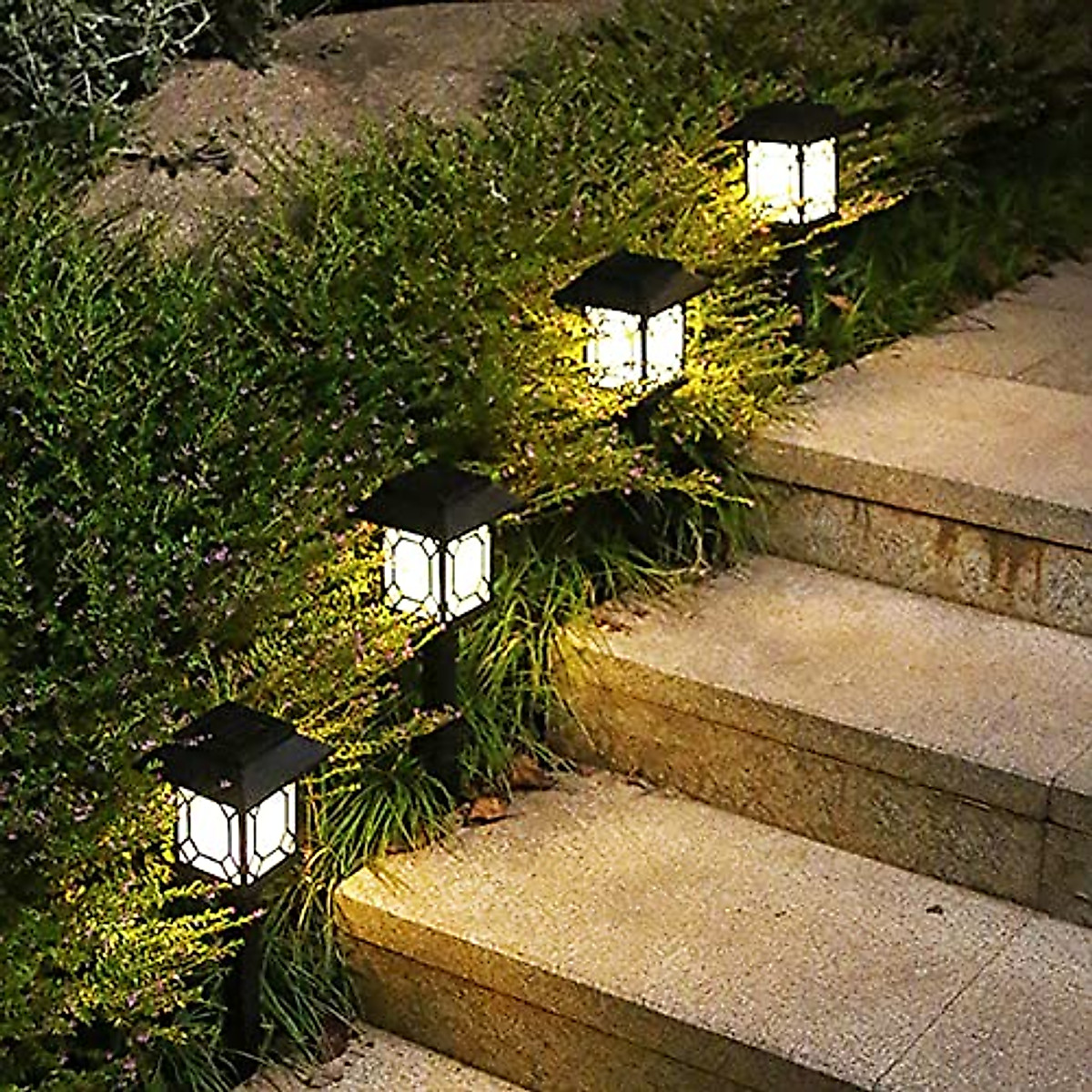 JSBDPHW Solar Villa Pillar Lamp Outdoor Waterproof Post Light Patio Garden Decoration Column Light Lawn Light Base Landscape Light Deck Light