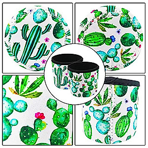 Chris.W 2Pack Ice Cream Cozy Neoprene Cover Ice Cream Pint Hugger with Spoon Holder - Cactus - Valentine's Day Gifts