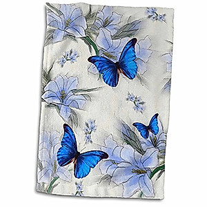 3D Rose Butterflies Hand Towel, 15" x 22"